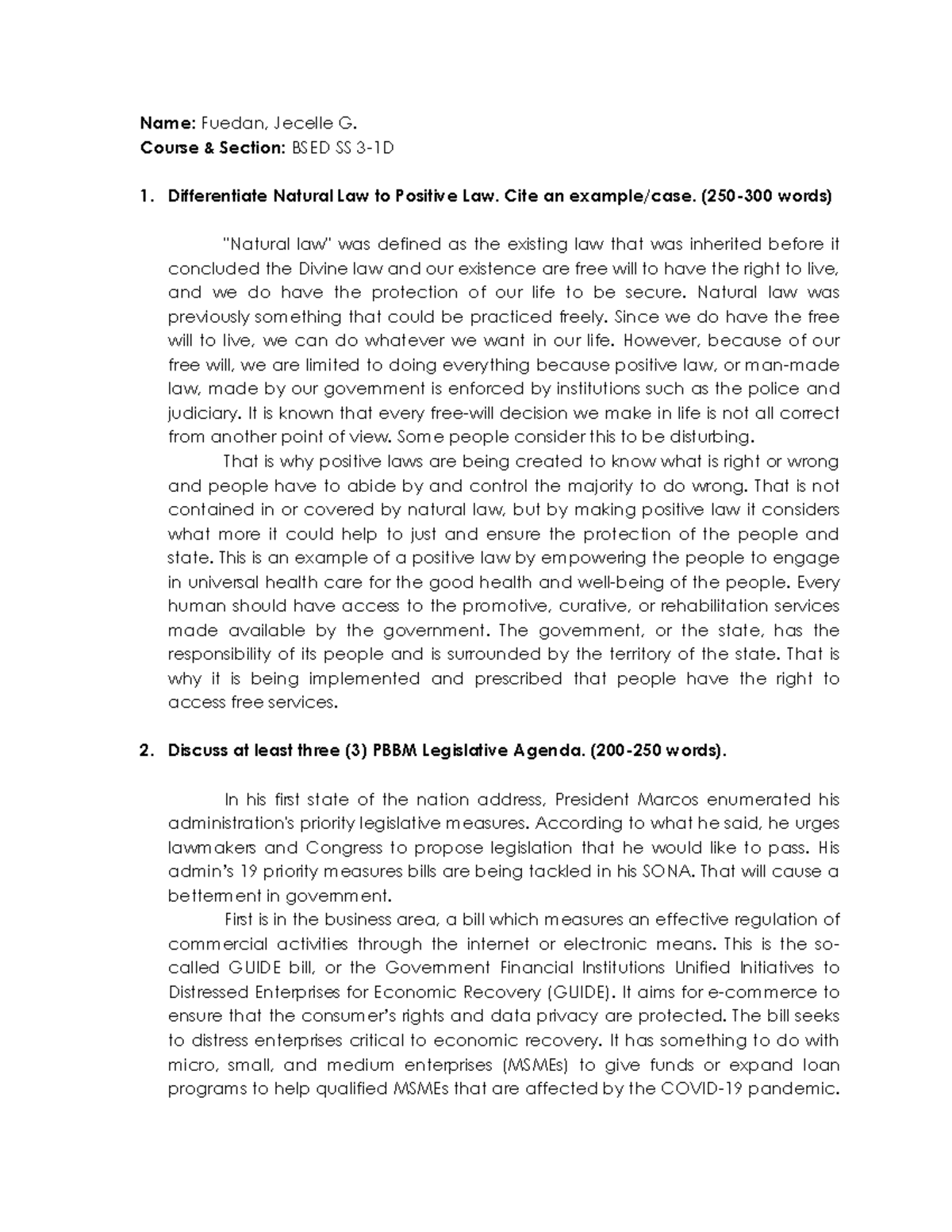 Fuedan-LRS- Final - Name: Fuedan, Jecelle G. Course & Section: BSED SS ...