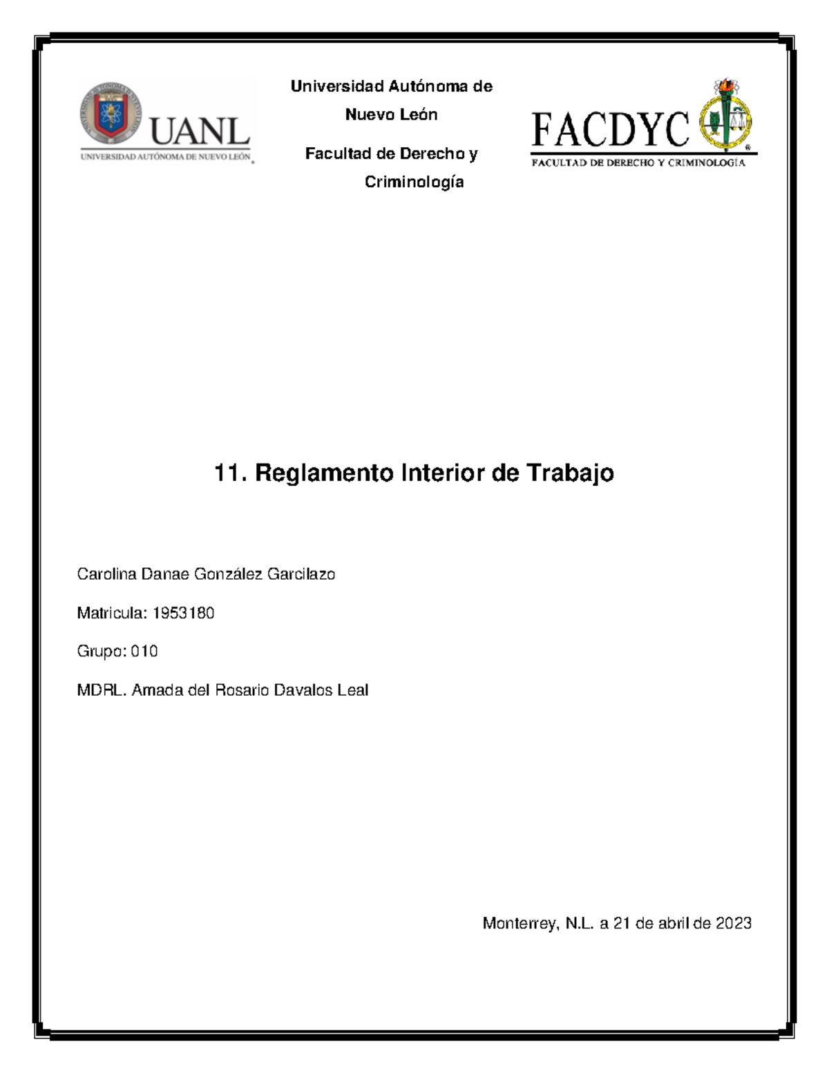 Onceavo tema Der Lab Colectivo CDGG - Universidad Autónoma de Nuevo ...