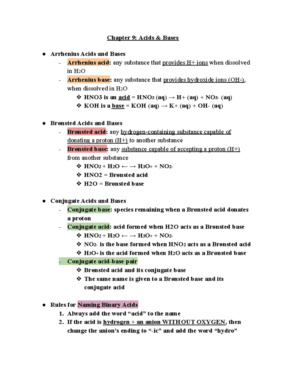 CHM 131 Acids and Bases - CHM 131 - Central Piedmont - Studocu
