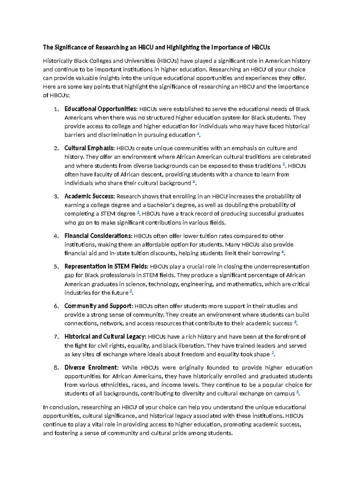 The Significance of Researching an HBCU and Highlighting the Importance of HBCUs - Researching ...