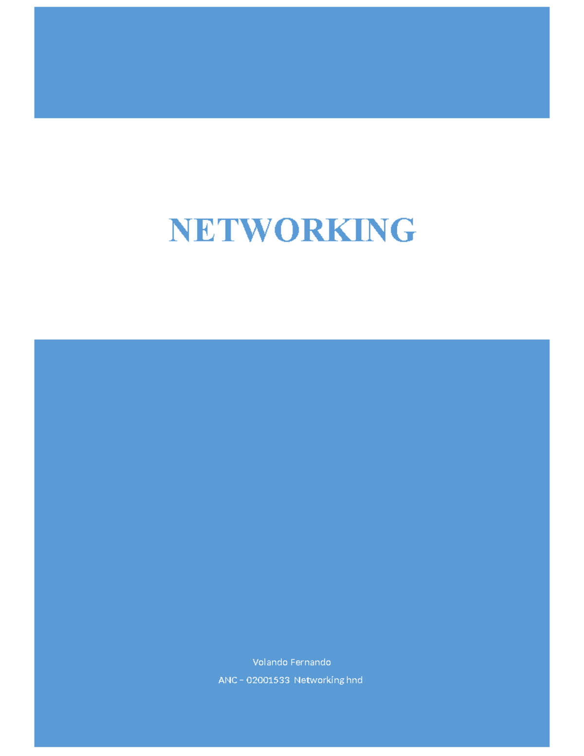 Networking Assessment final - Volando Fernando ANC – 02001533 ...
