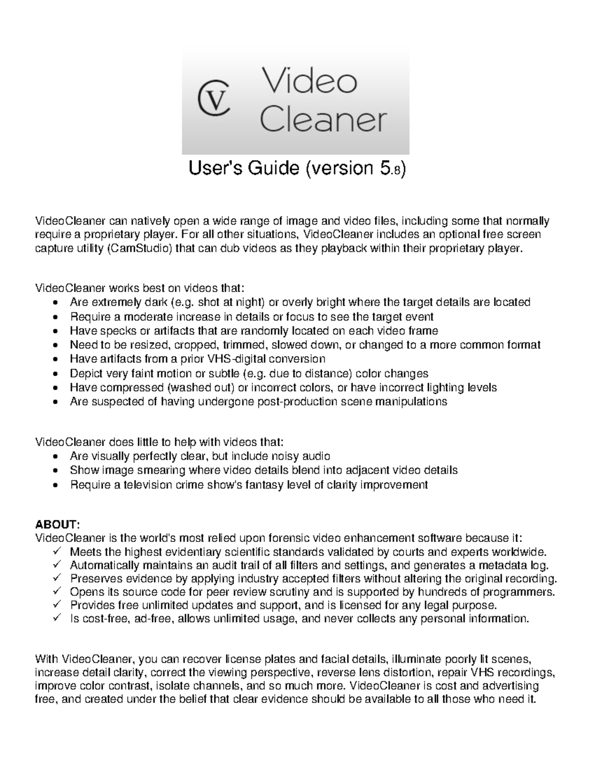 Video Cleaner users guide - User's Guide (version 5) VideoCleaner can ...