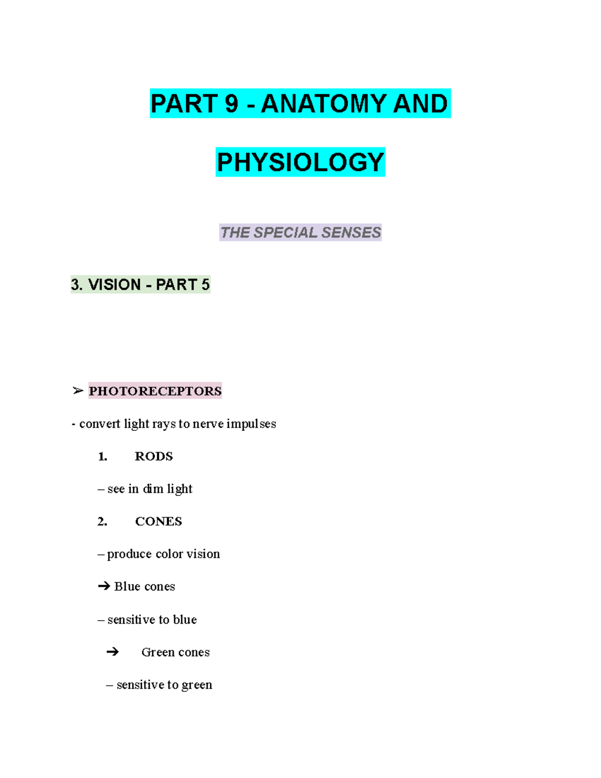 PART 9 - Anatomy AND Physiology - PART 9 - ANATOMY AND PHYSIOLOGY THE ...