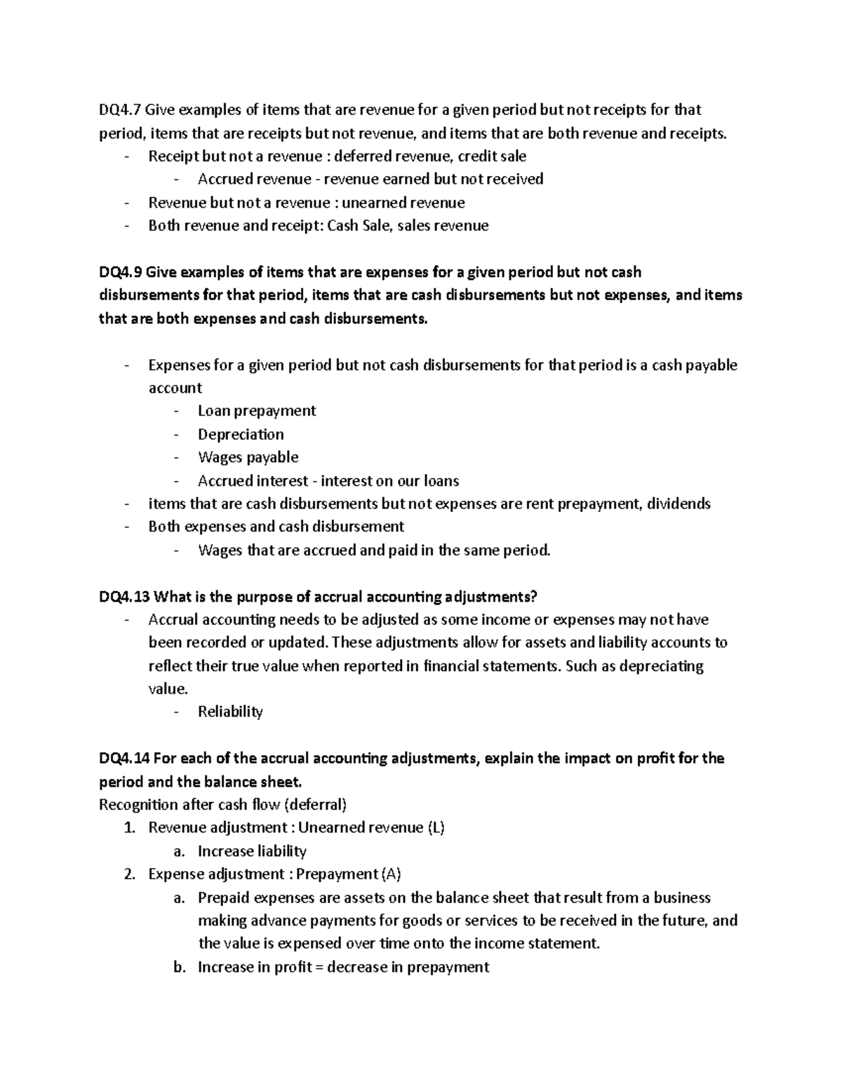 Week 4 COMM1140 HW - Google Docs - DQ4 Give examples of items that are revenue for a given ...