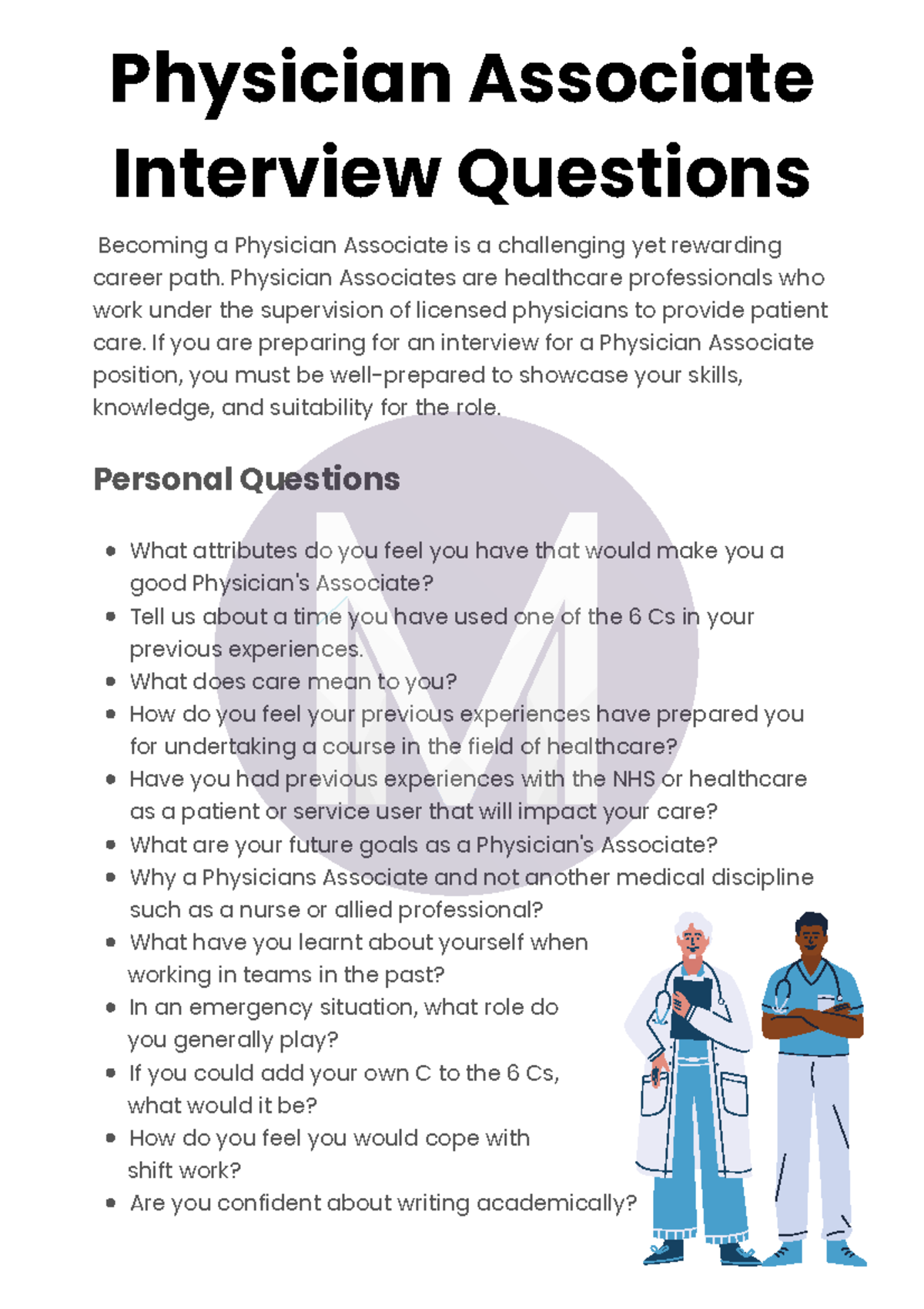 Physician Associate Interview Questions 2 - What attributes do you feel ...