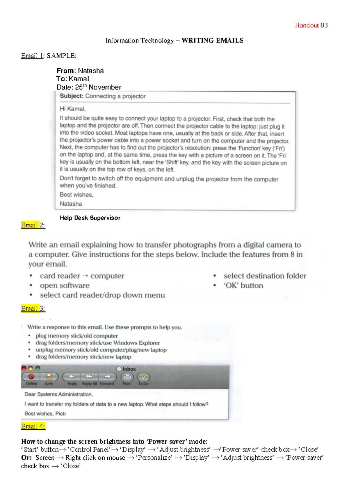 Handout 03 - Writing emails gioi han - Handout 03 Information ...