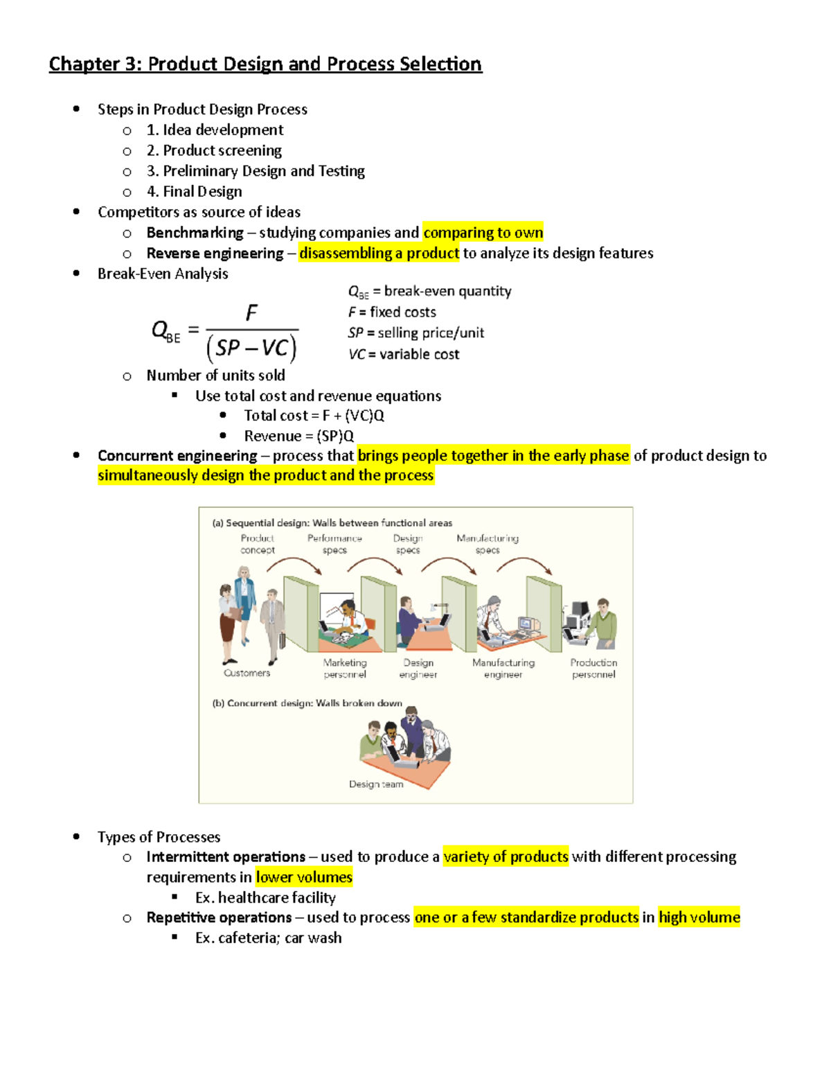 Chapter 03 - Product Design and Process Selection Notes - Chapter 3 ...