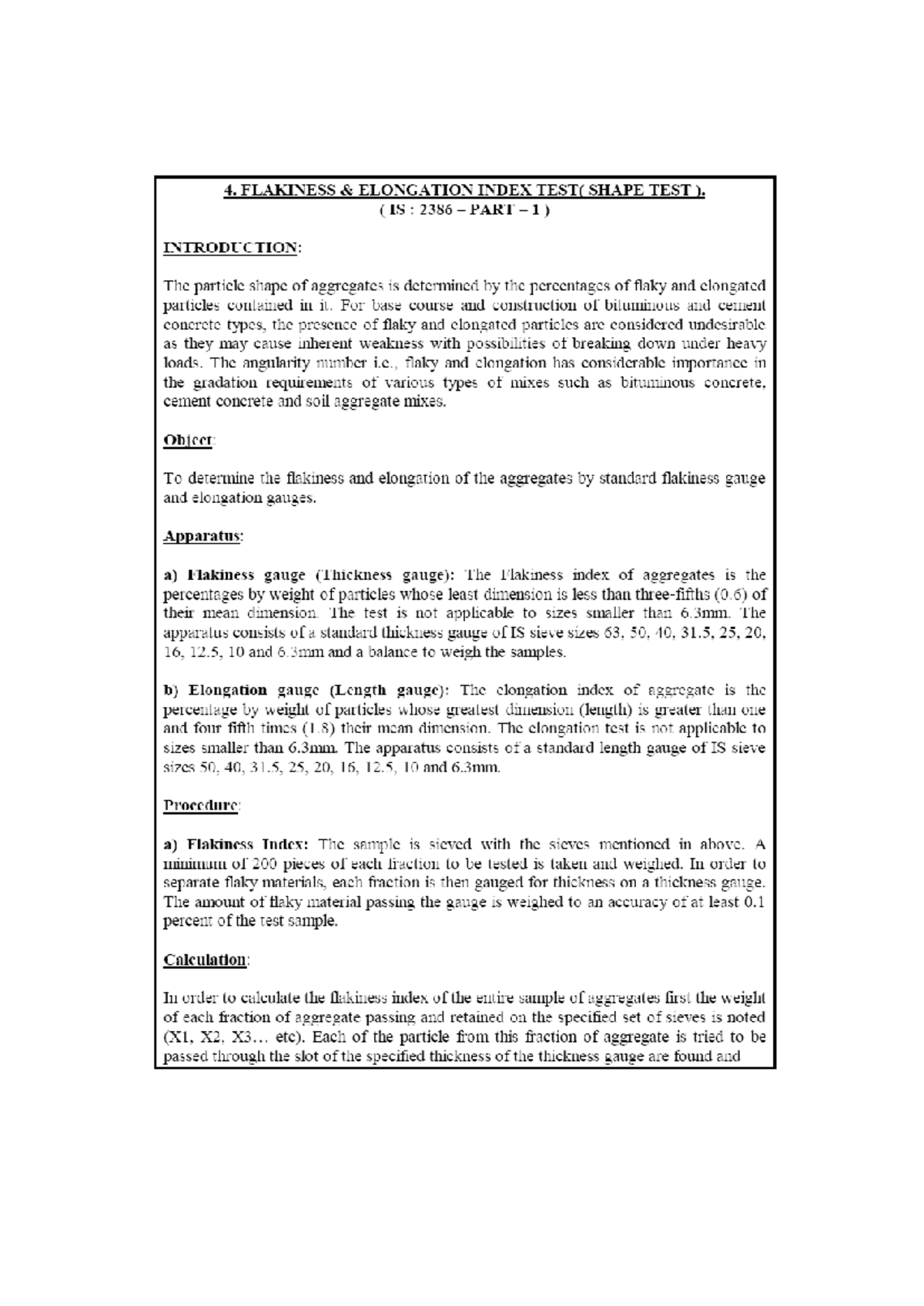 Flakiness and Elongation Index - Mechanics of materials - Flakiness ...