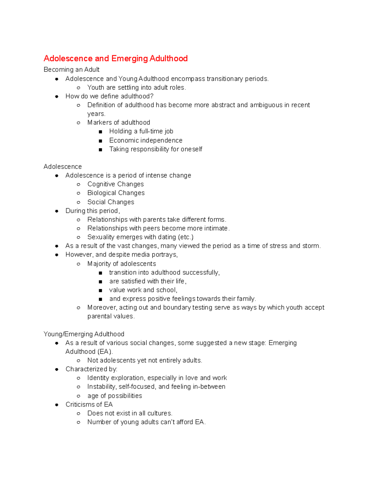PSY 2503 Adolescnce in Emerging Adulthood - Adolescence and Emerging ...