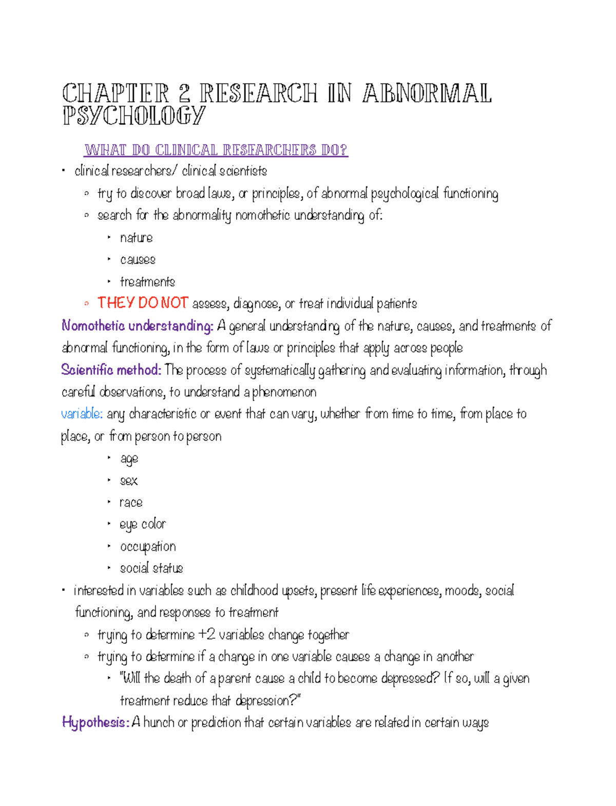 Psy470 Chp 2 Research in Abnormal Psychology - Chapter 2 Research in ...