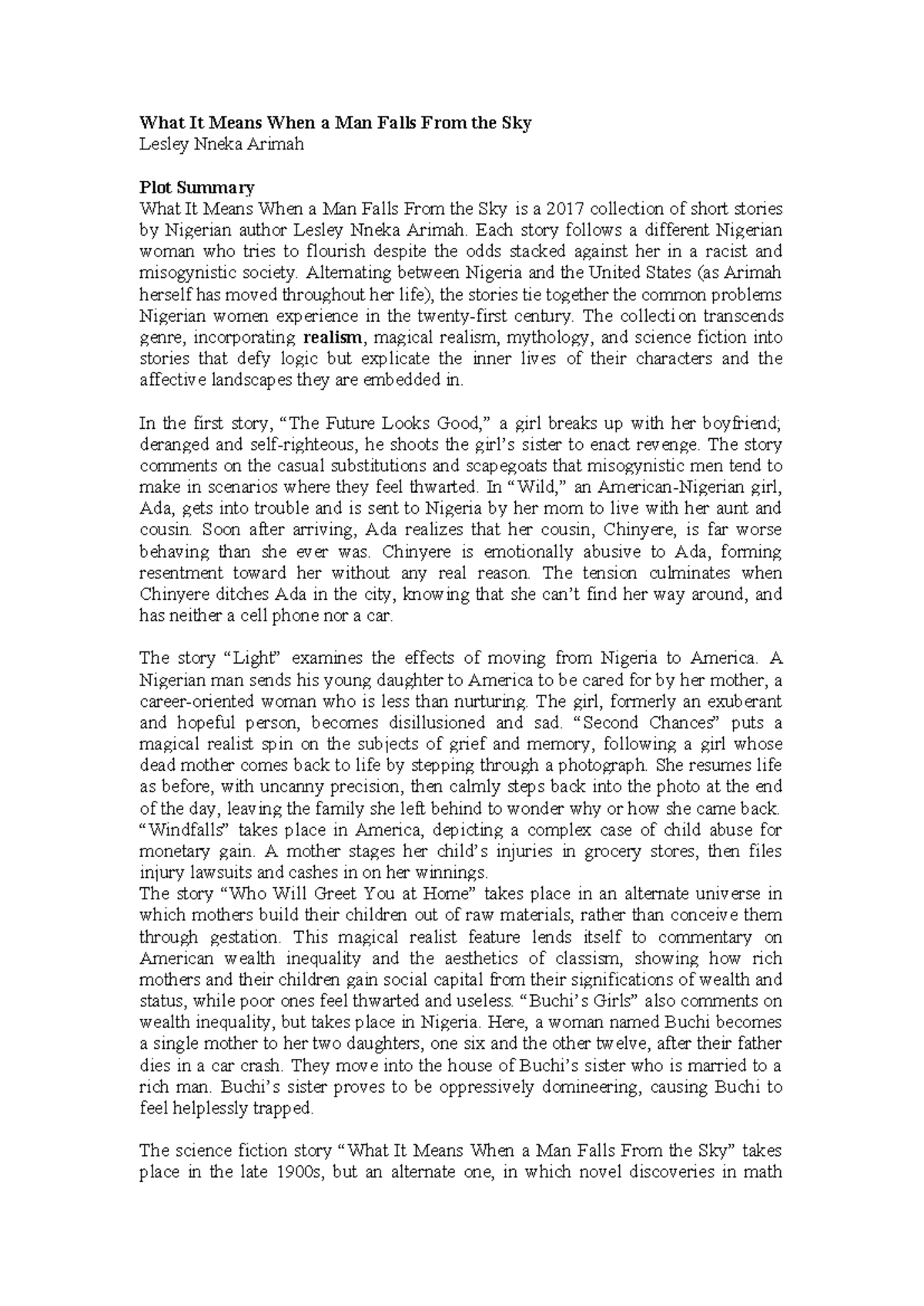 What It means when a man falls from the sky - What It Means When a Man ...