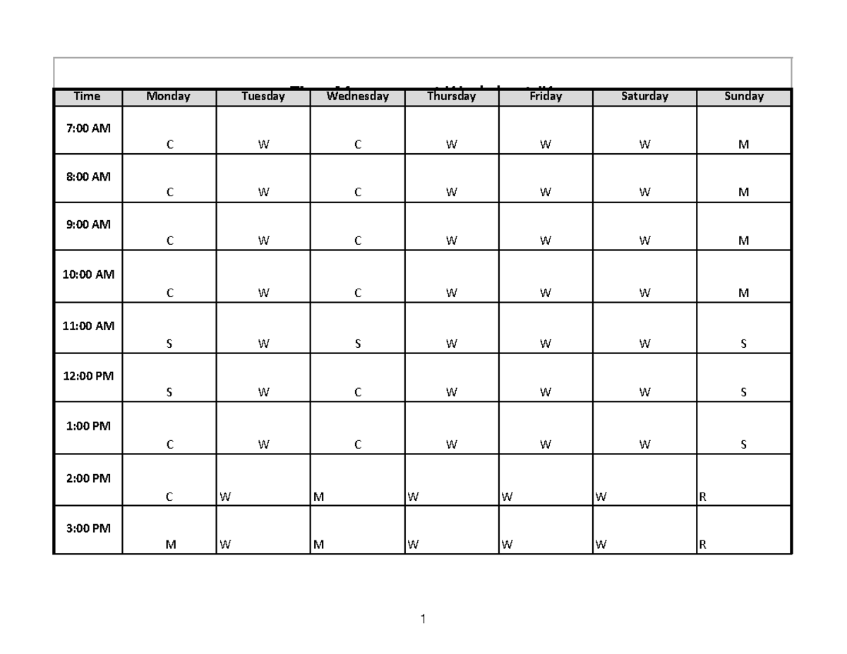 Time managment 2 copy - fun - Time Monday Tuesday Time Management ...