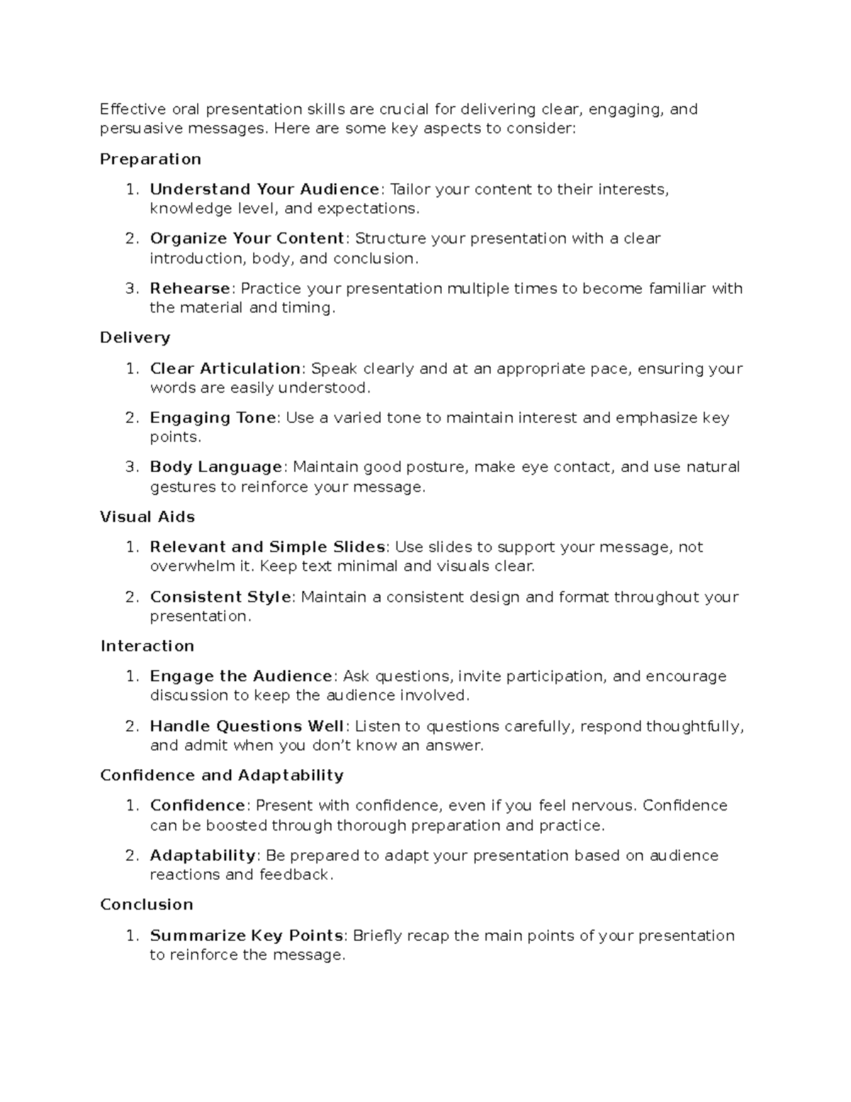 Effective oral presentation skills - Here are some key aspects to ...