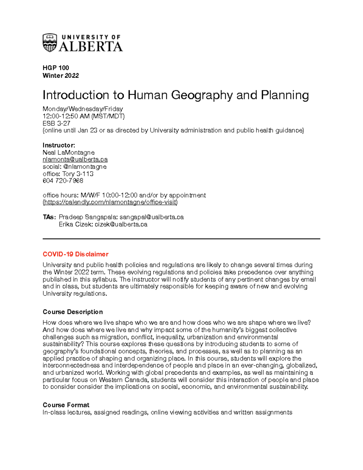 HGP 100 - Intro to HG+P W22 - HGP 100 Winter 2022 Introduction to Human ...