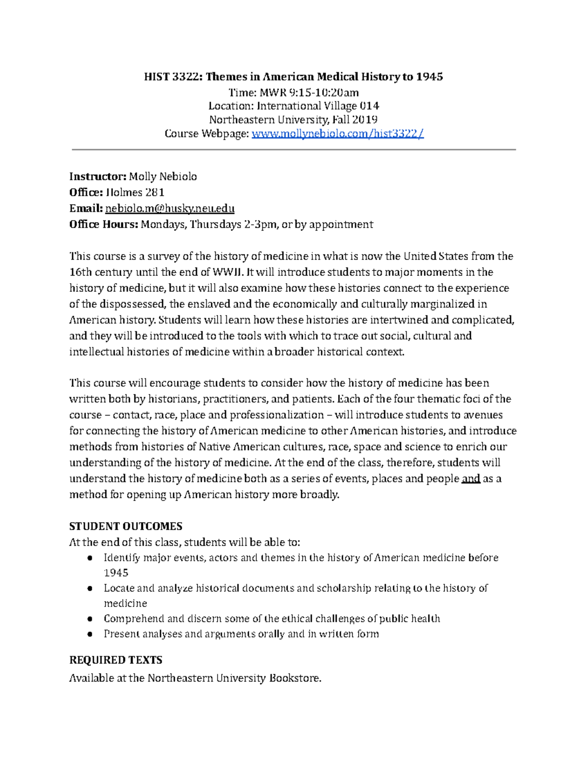 HIST 3322 The History of Medicine in America - HIST 3322: Themes in ...