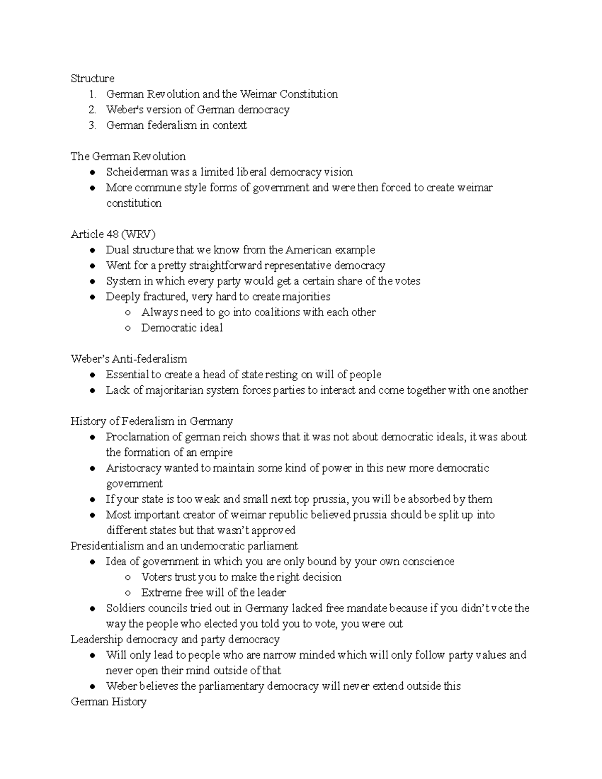 What was Nazism - Lecture 2 - Structure 1. German Revolution and the ...
