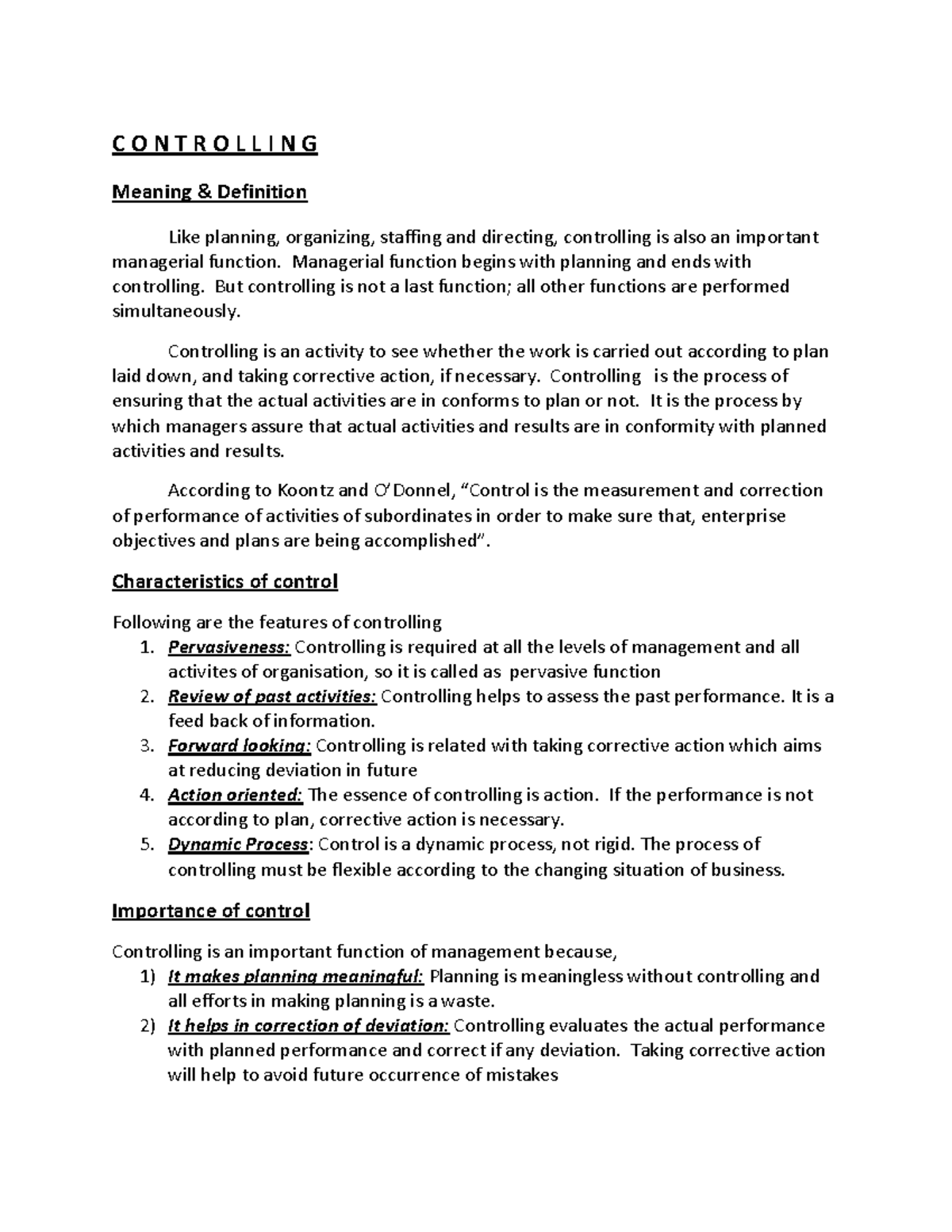 C O N T R O L L I N G - Introduction to Controlling the principles of ...