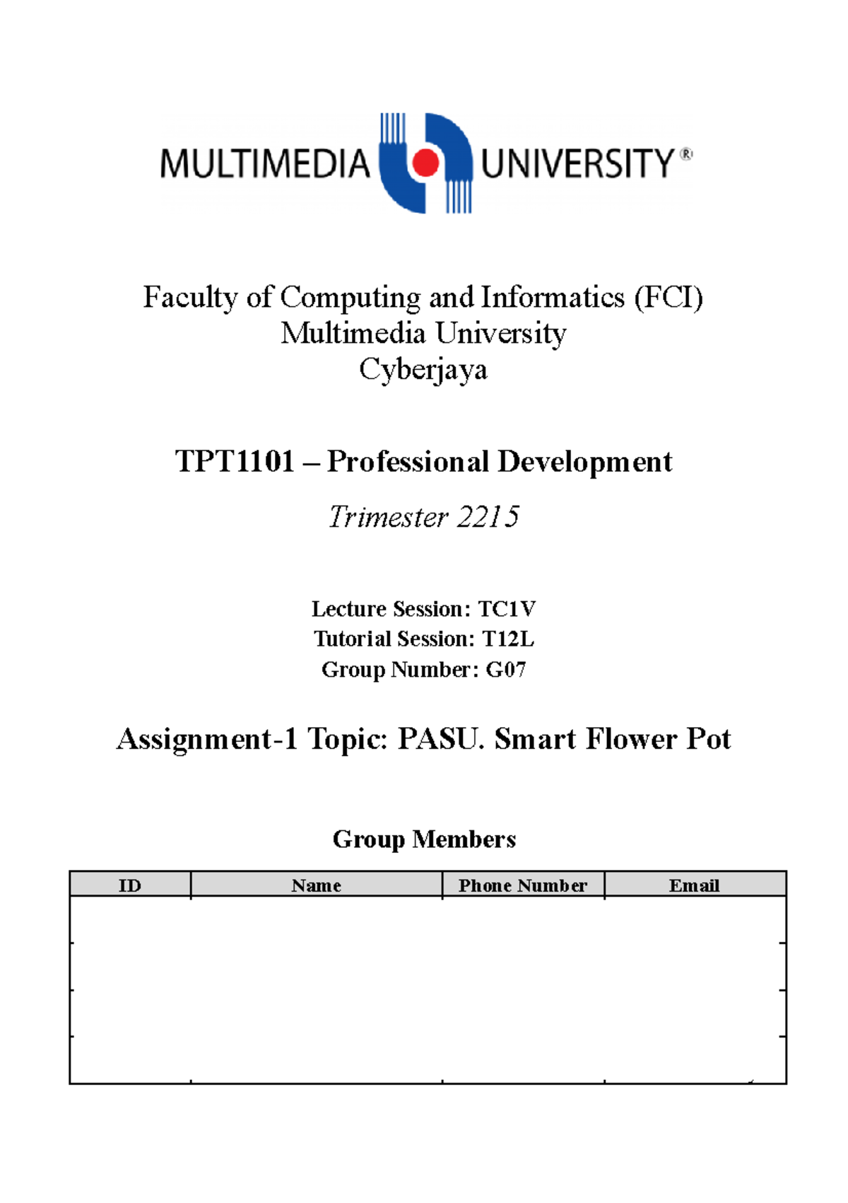 Sample Assignment User Manual - Faculty of Computing and Informatics (FCI) Multimedia University ...