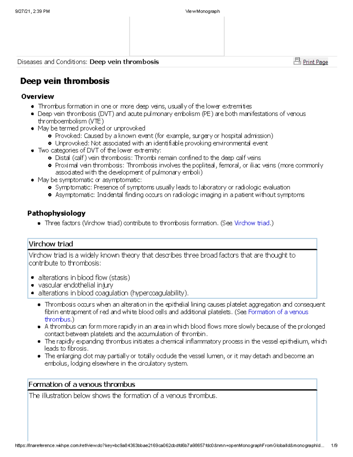 Deep vein thrombosis - Diseases and Conditions: Deep vein thrombosis ...