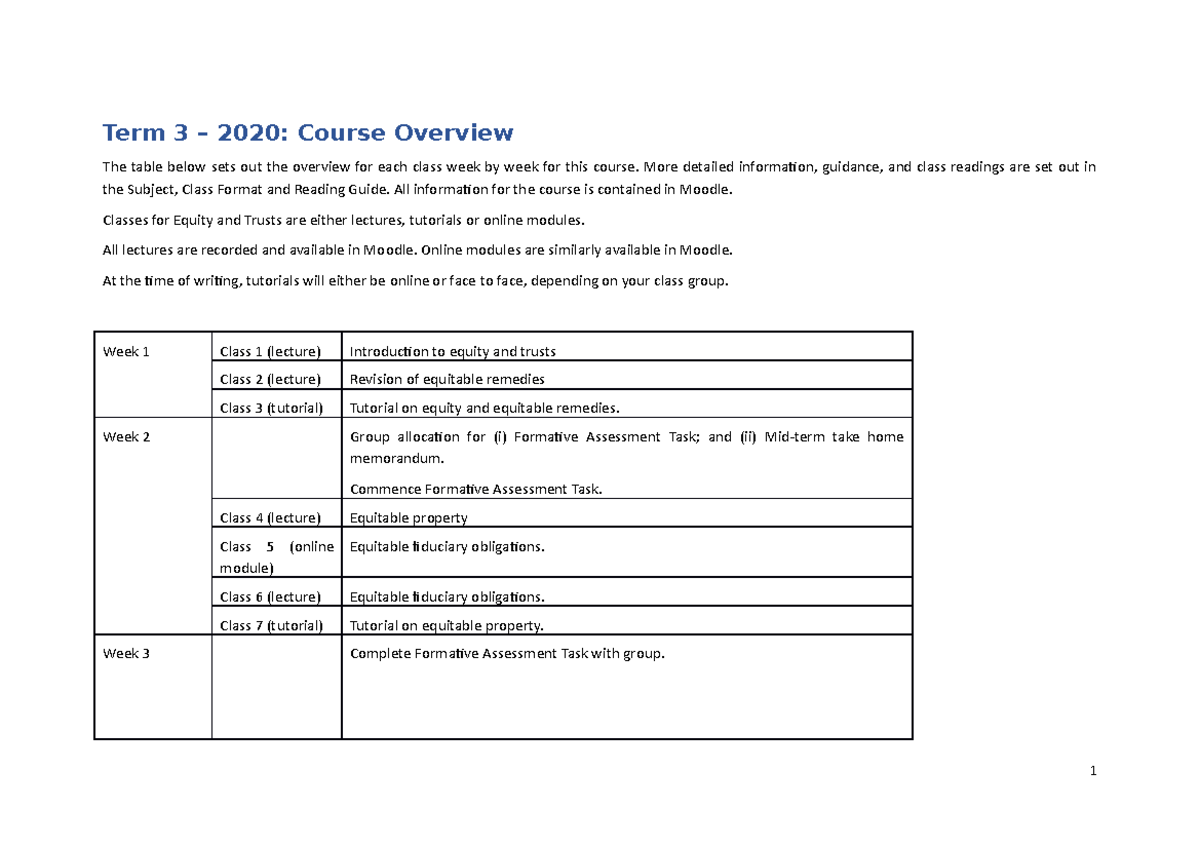 Course Overview trusts - Term 3 – 2020: Course Overview The table below ...