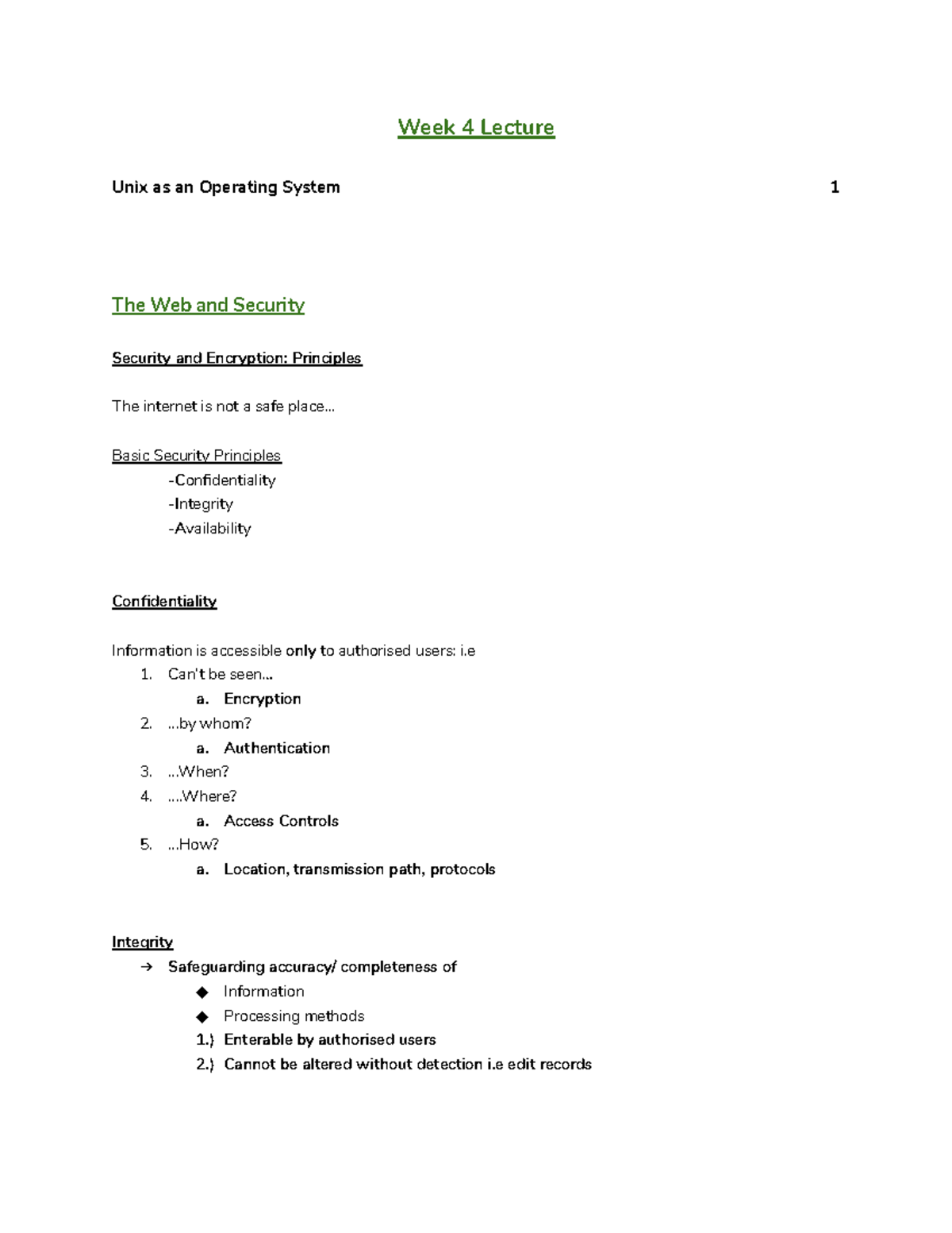 Week 4 Lecture Notes 4 Week 4 Lecture Unix As An Operating System 1 The Web And Security