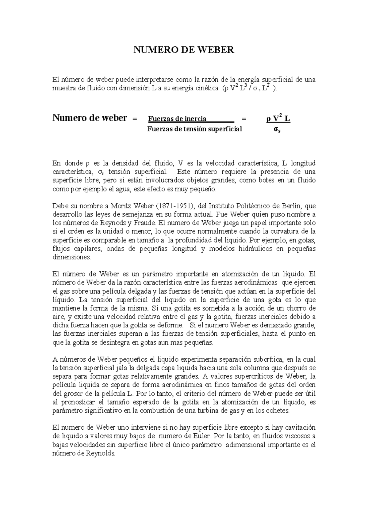 Numero DE Weber - Lo que debemos saber - NUMERO DE WEBER El número de ...