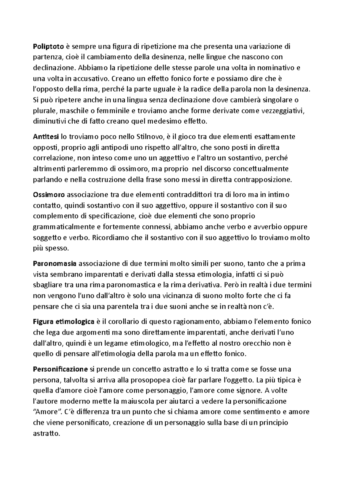 Figure retoriche riassunto - Poliptoto è sempre una figura di ...