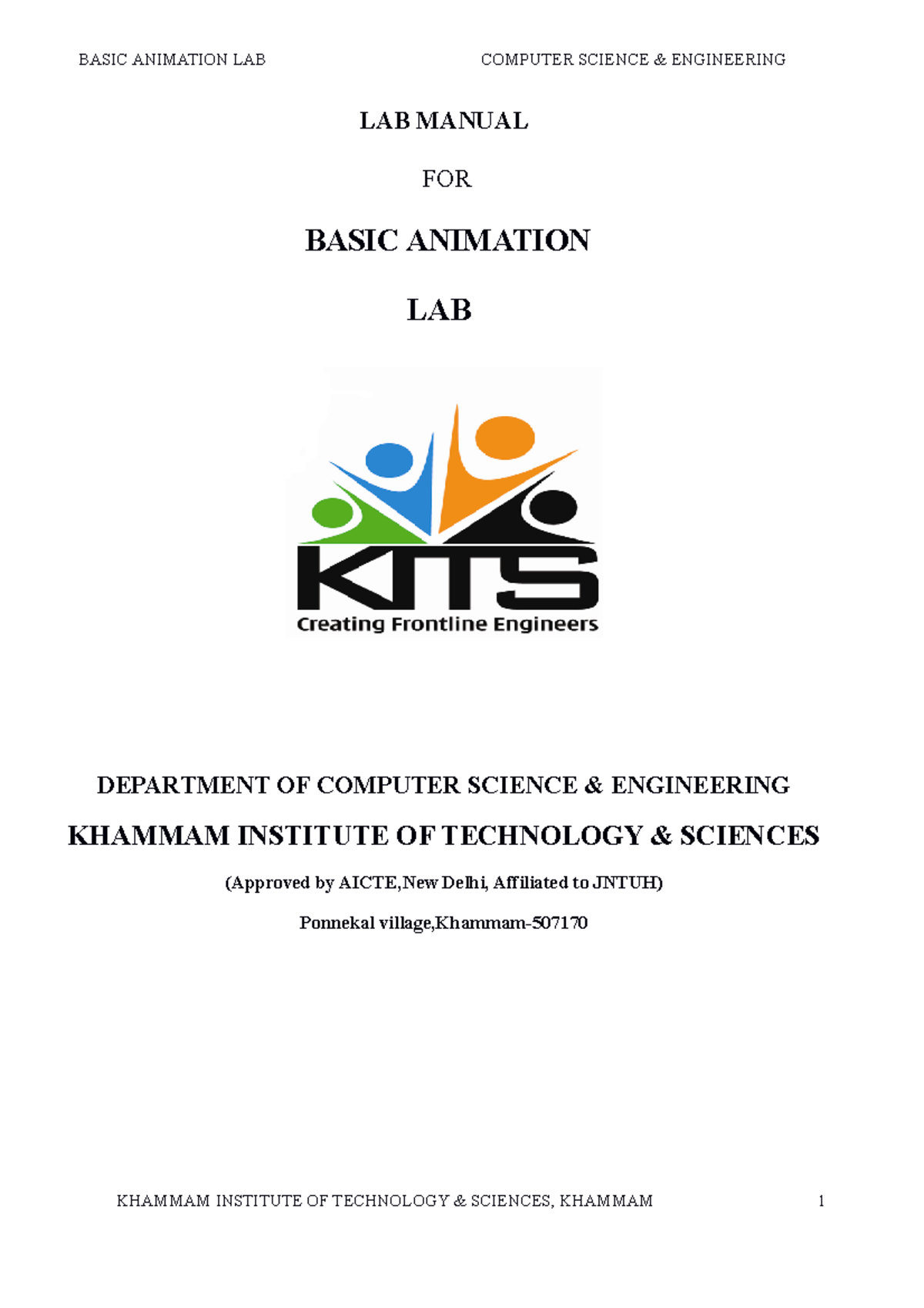 Cs-208 animation lab manual updated (1-10 -13-20) - BASIC ANIMATION LAB ...