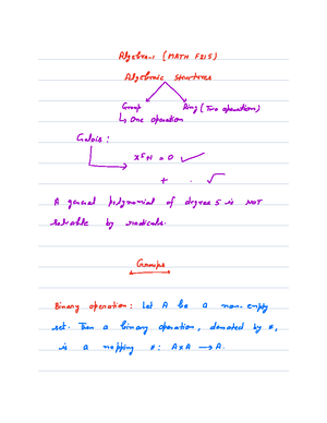 Module 3 - lecture notes - Algebra I - Studocu