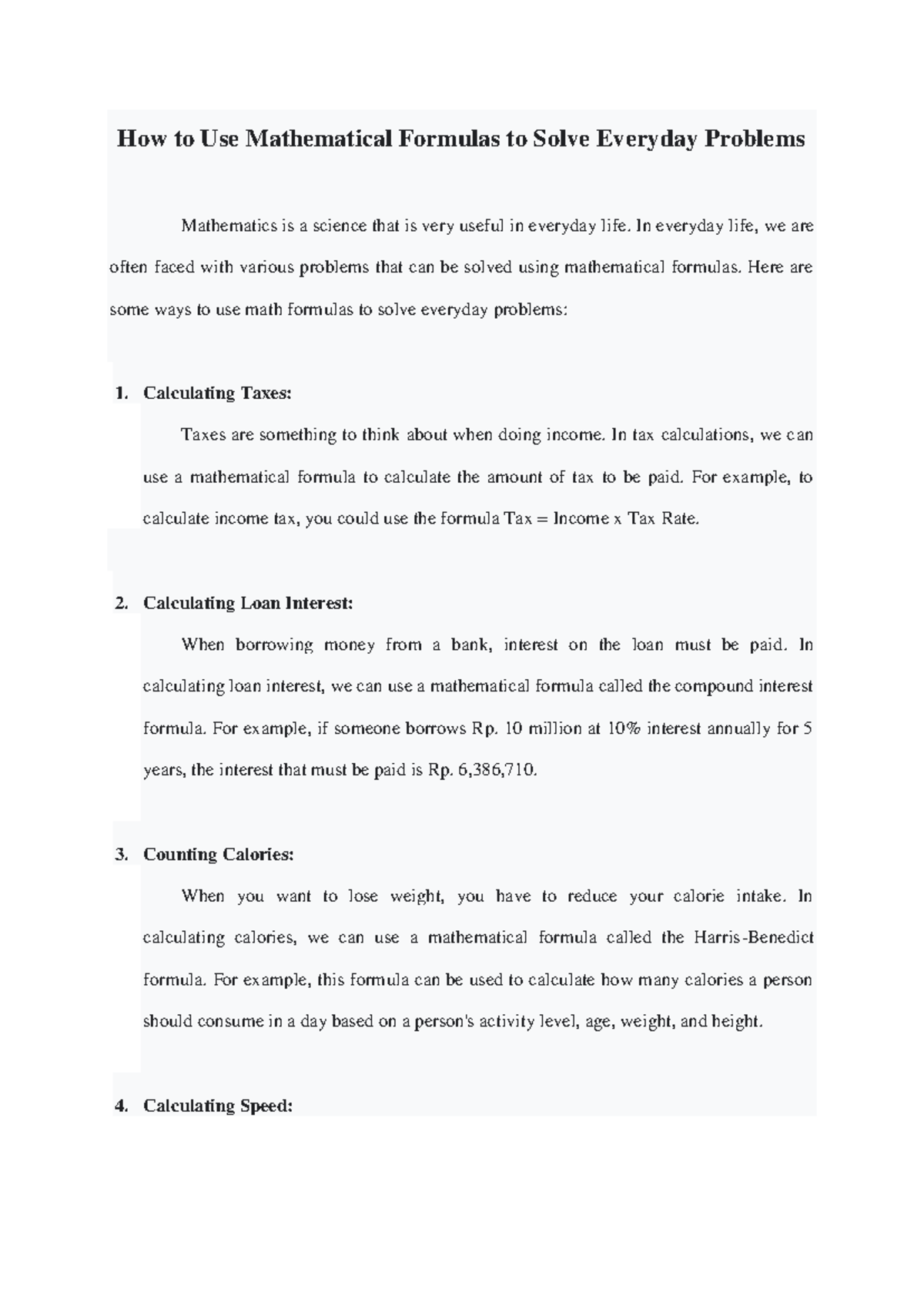 How to Use Mathematical Formulas to Solve Everyday Problems - In ...