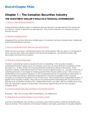 Canadian Securities Course - Section Test - Canadian Securities Course ...