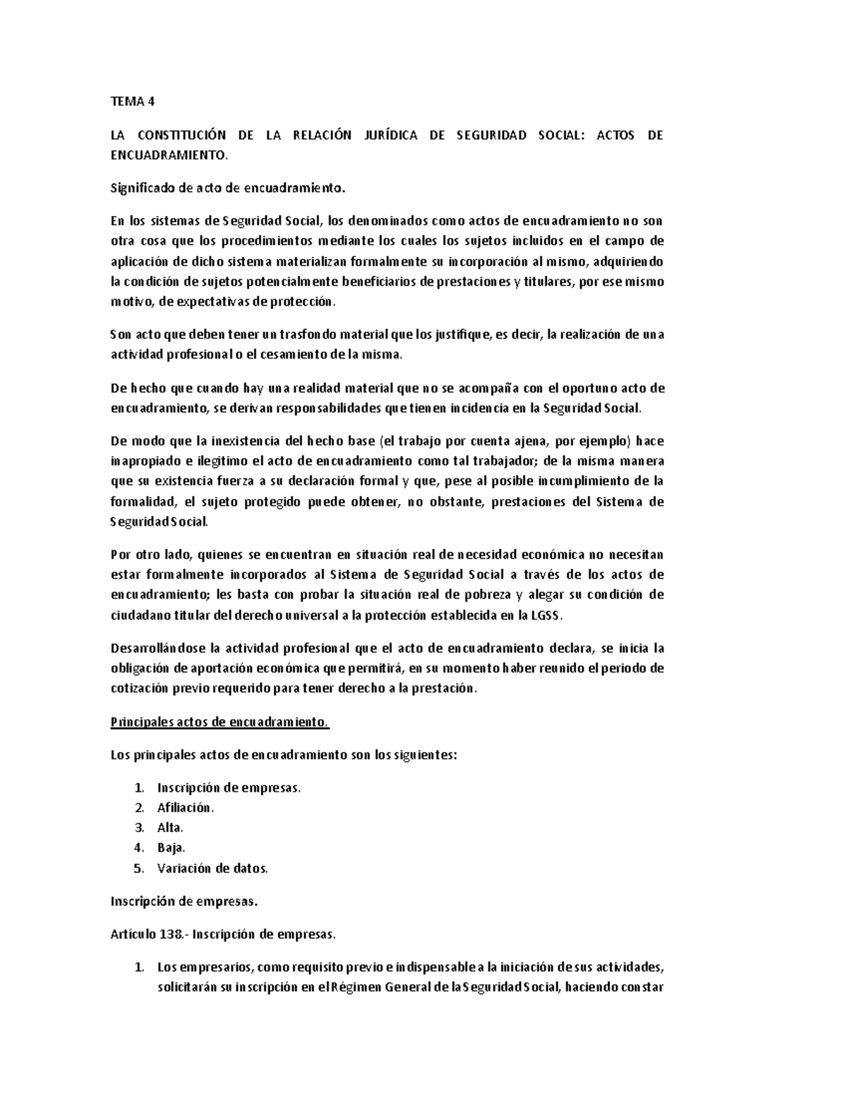 TEMA IV SS - Resumen Seguridad Social II - Warning: TT: undefined function: 32 Warning: TT ...