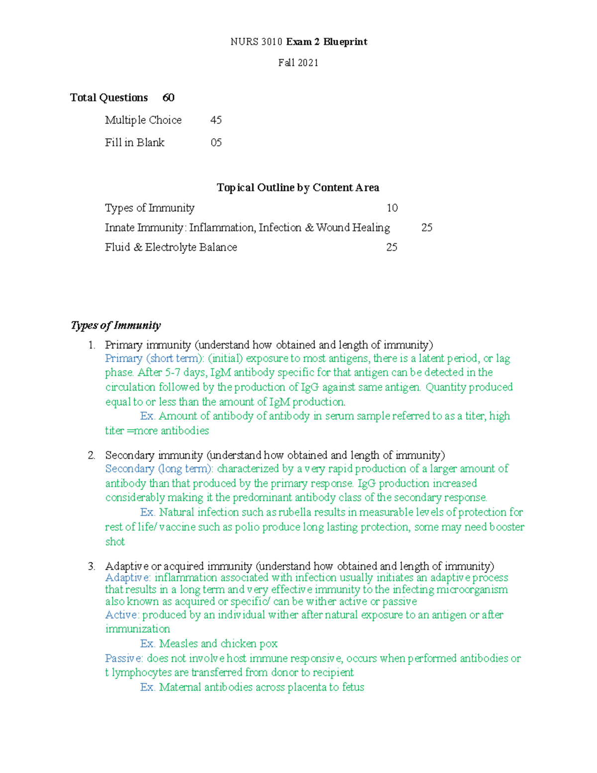 3127 - Fall 2021 Total Questions 60 Multiple Choice 45 Fill in Blank 05 ...