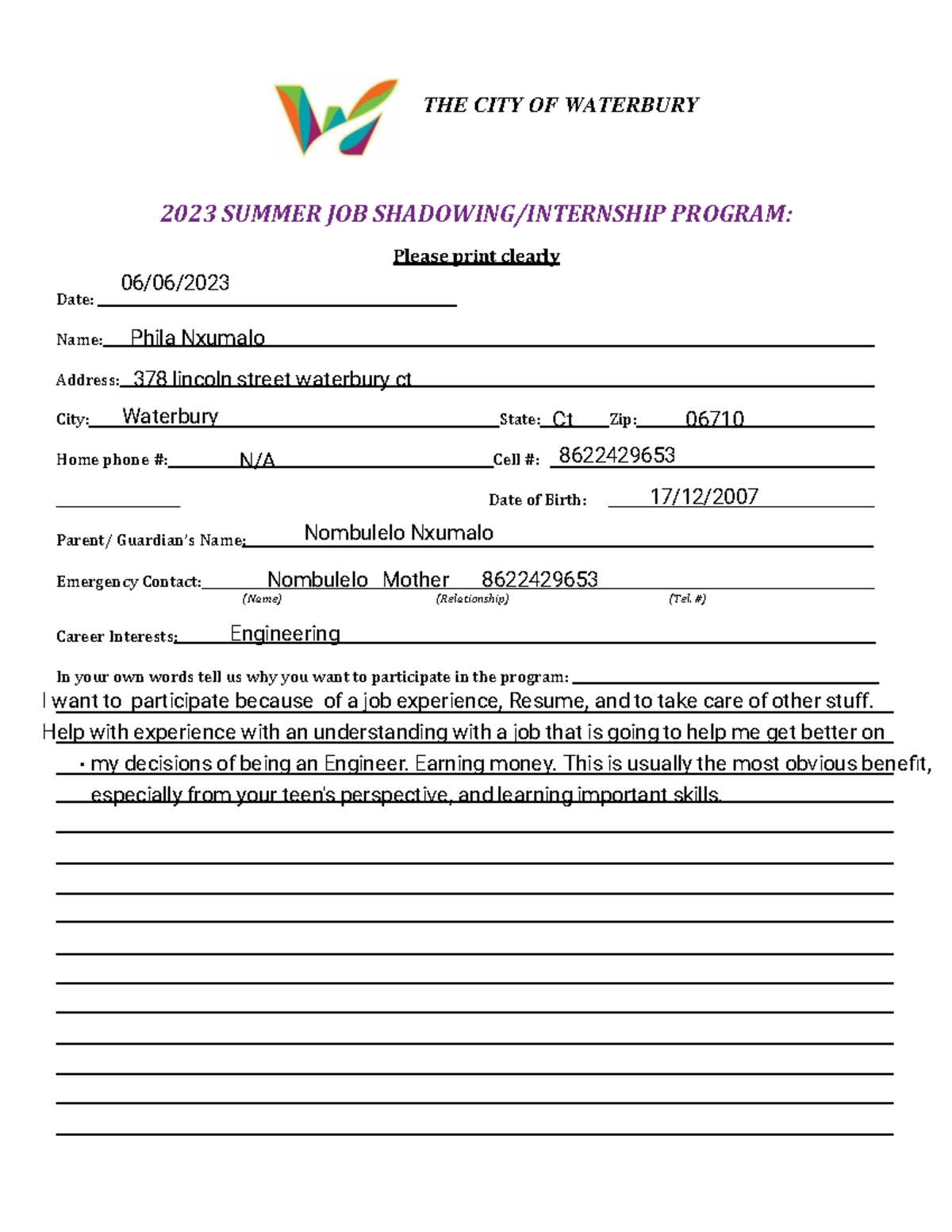 Kami Export - 2023 Internship - Job Shadowing Application and Waiver (5 ...