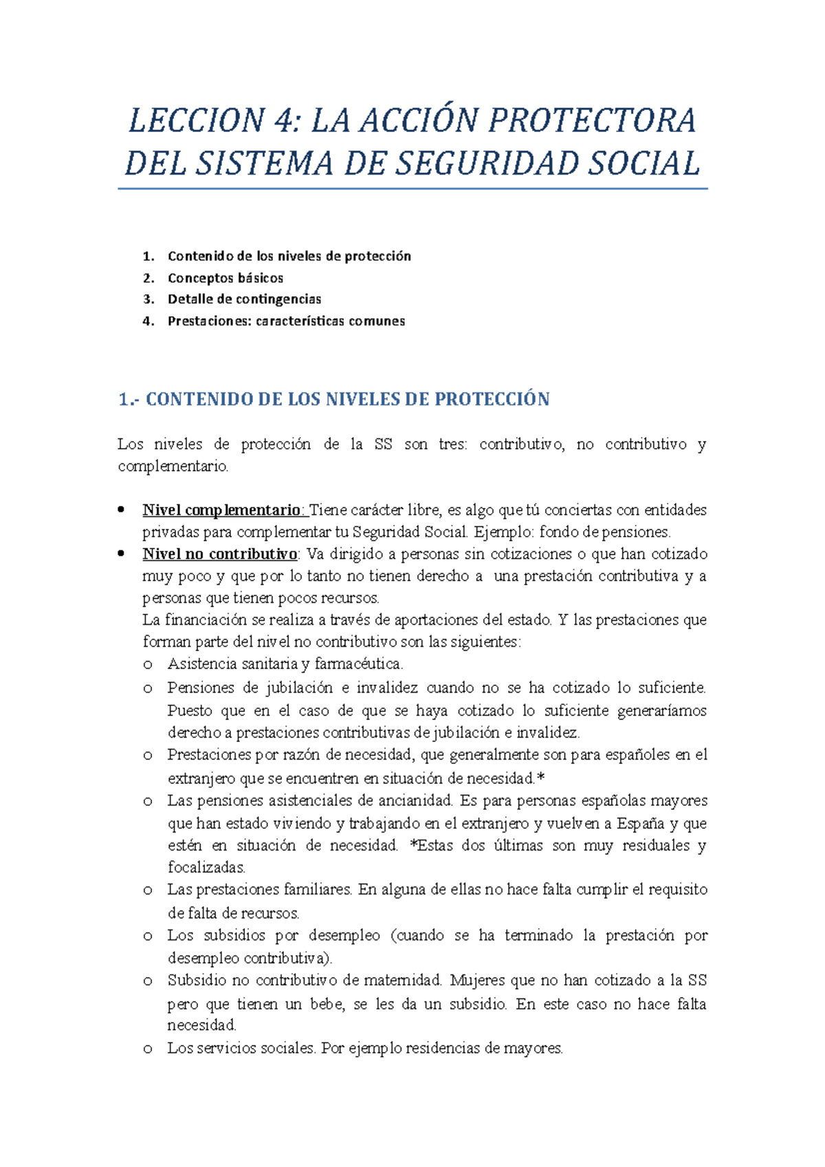 Tema 4 - Apuntes 4 - LECCION 4: LA ACCIÓN PROTECTORA DEL SISTEMA DE ...