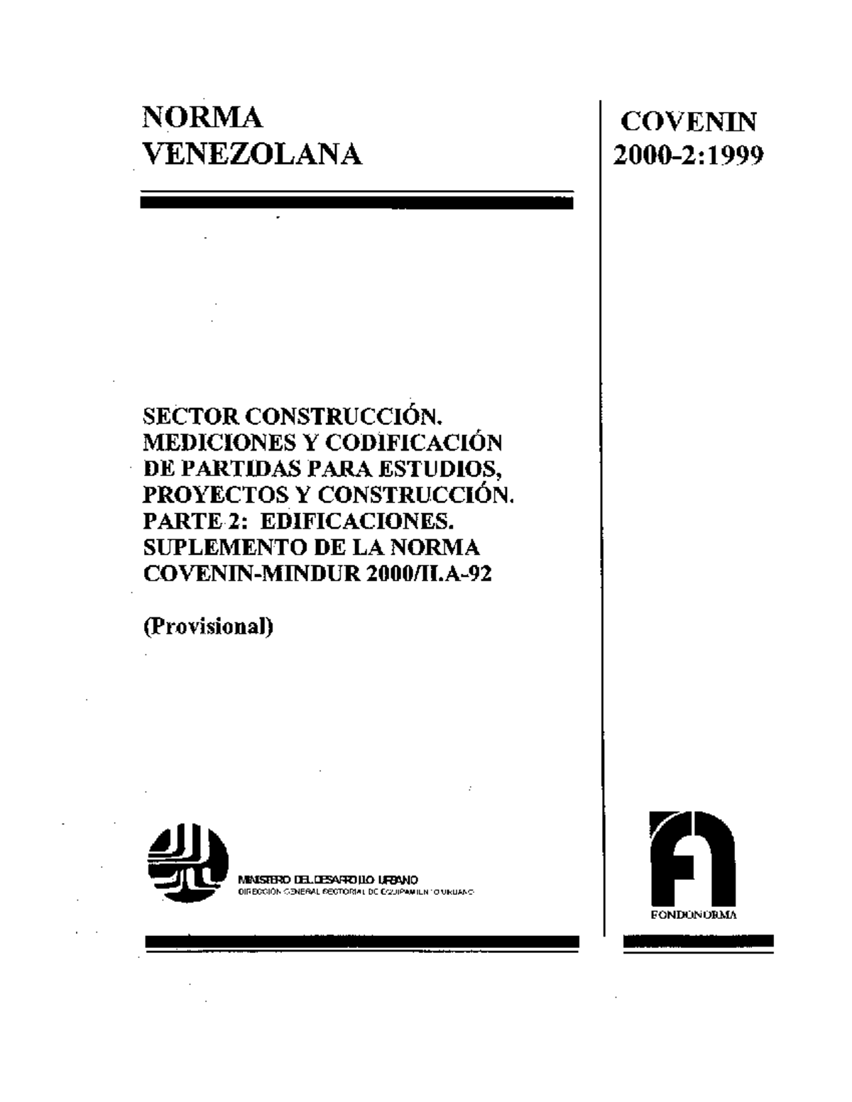 Covenin 2000-2-1999 Edificaciones - Estructura de Datos - Studocu