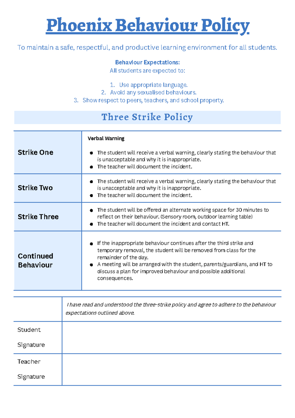 Phoenix behaviour policy - Phoenix Behaviour Policy To maintain a safe ...