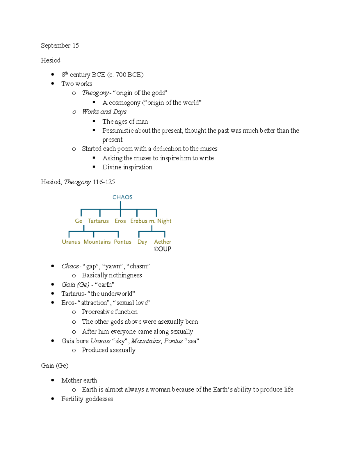 Early Gods, Titans, and Castration of Uranus - September 15 Hesiod 8th ...