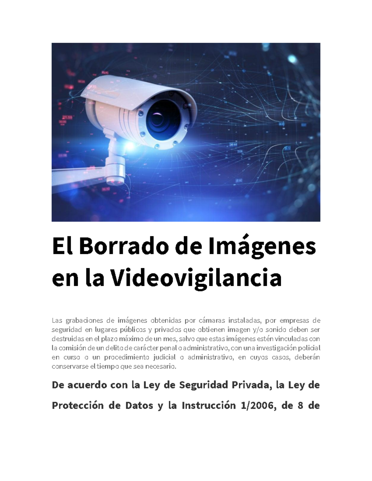 El Borrado de Imágenes en la Videovigilancia - El Borrado de Imágenes ...