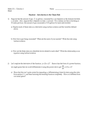 251 Final Review - Math 251 – Calculus 1 Fall 2017 – Selph Final Exam ...