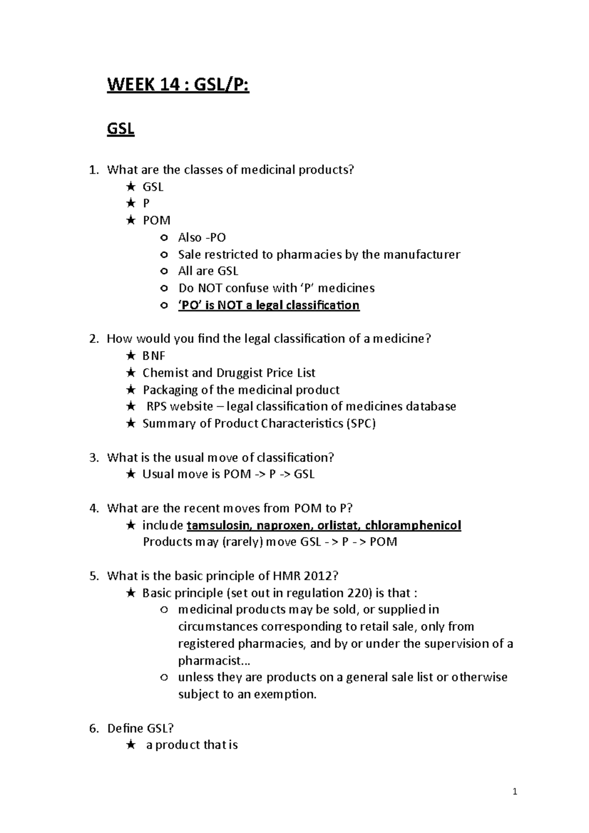 GSL-P MEDS - Lecture notes GSL N P MEDS - WEEK 14 : GSL/P: GSL What are ...