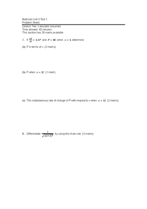 2021 Year 10 Pre-Methods Semester 2 Calc-free Practice - PRACTICE ...