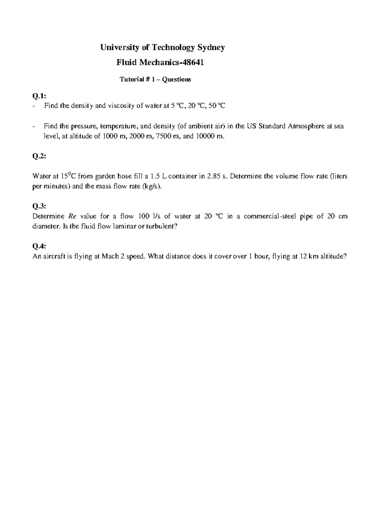 Practice Problems for Tutorial 1 - 048641 - Studocu