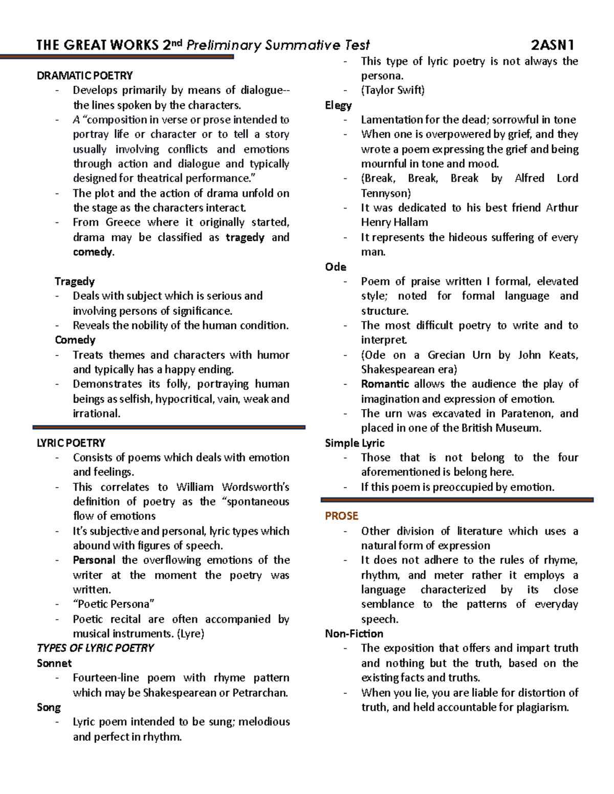 Reviewer for Dramatic Poetry - DRAMATIC POETRY Develops primarily by ...