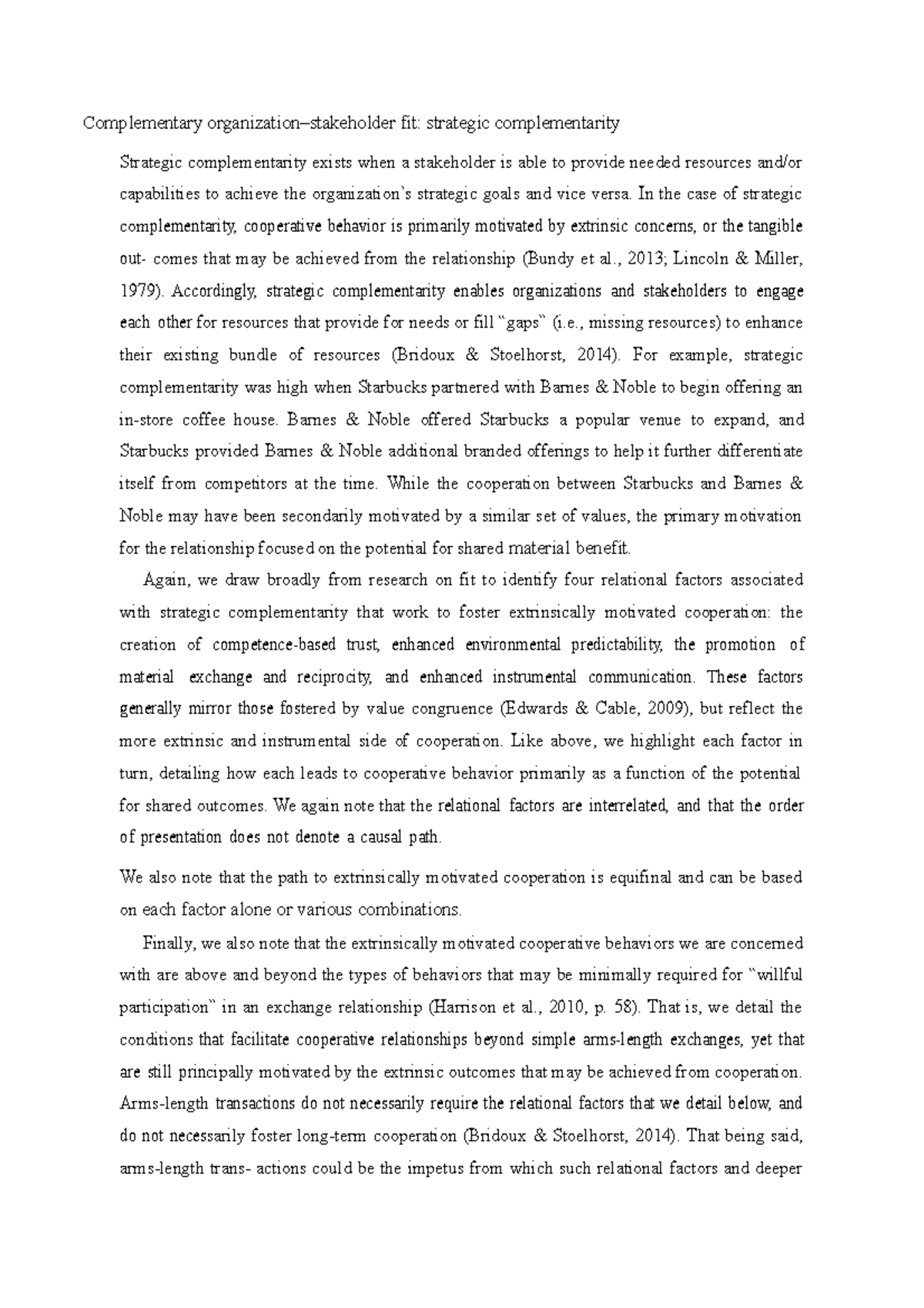 Complementary organization - Complementary organization–stakeholder fit ...