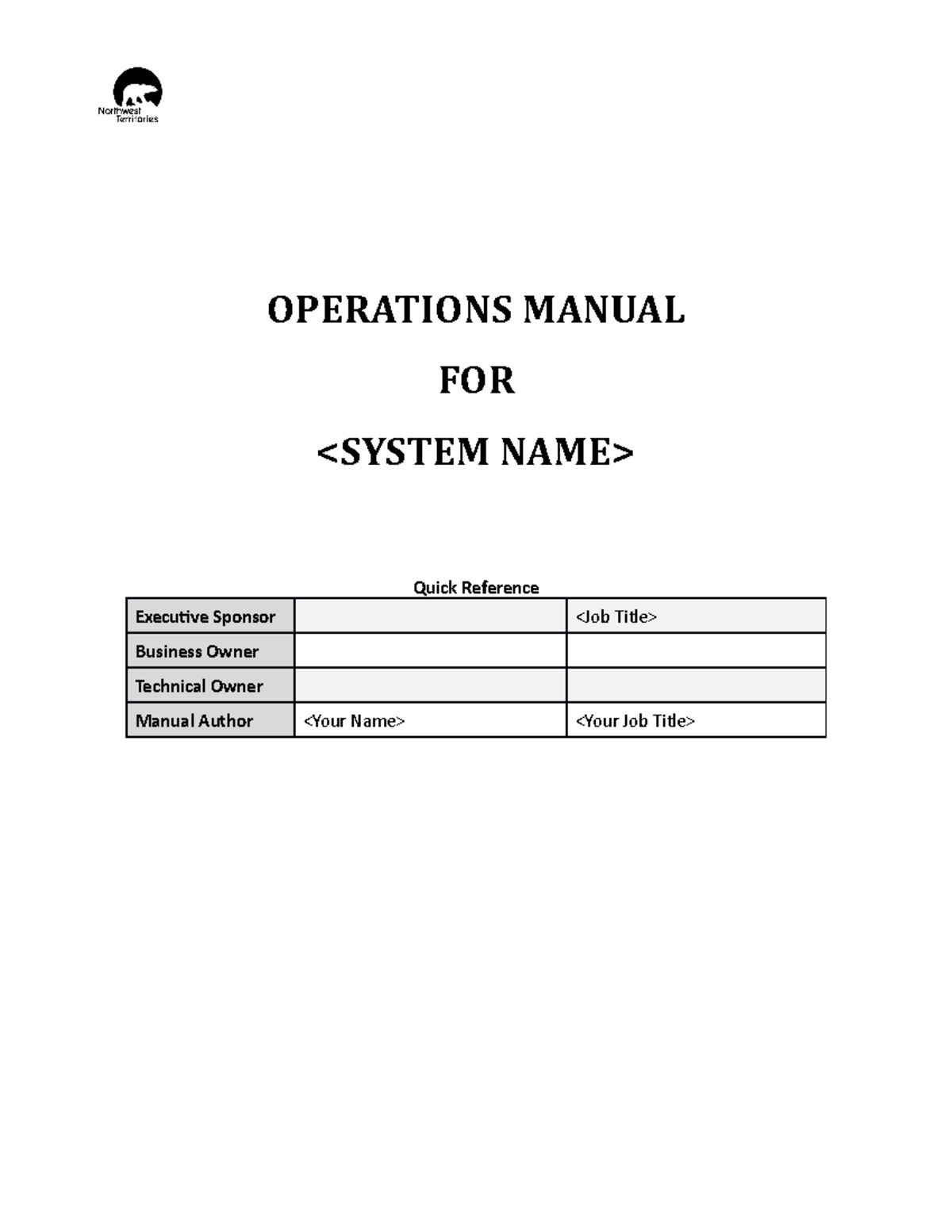 Instruction manual template 29 - OPERATIONS MANUAL FOR Quick Reference ...