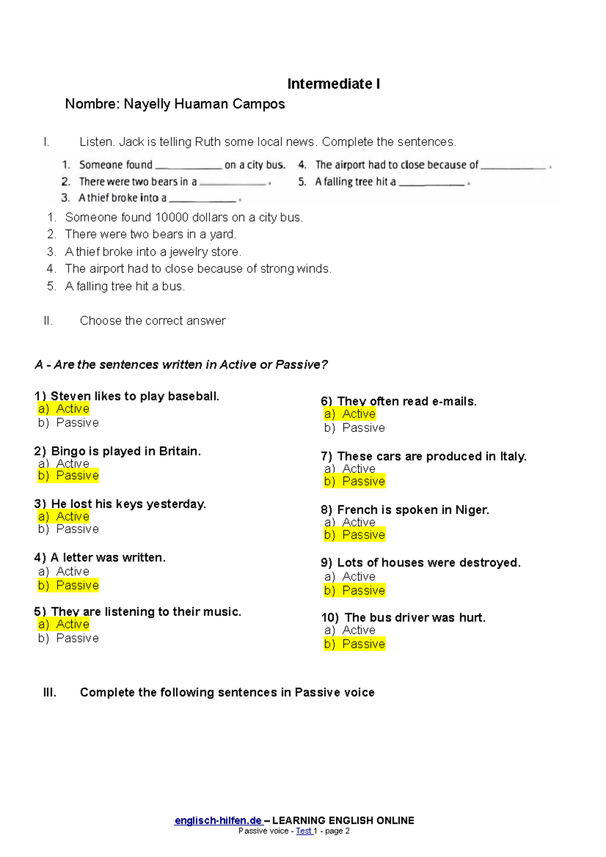 Worksheet - Contable dinamica - englisch-hilfen – LEARNING ENGLISH ...