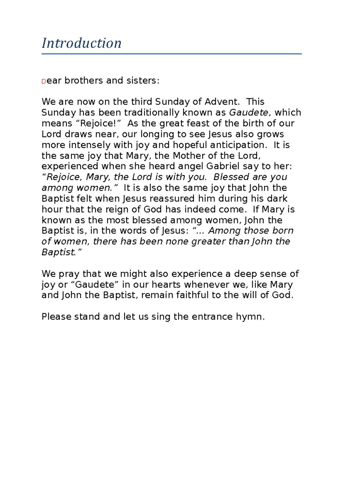 Ad 3A - Introduction - This can help in religious readings ...