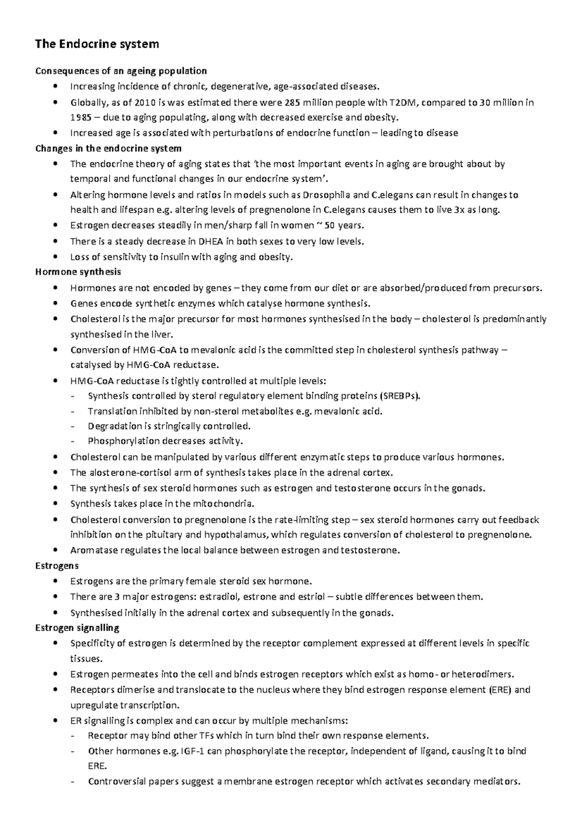 Revision Notes: The Endocrine System - The Endocrine system ...