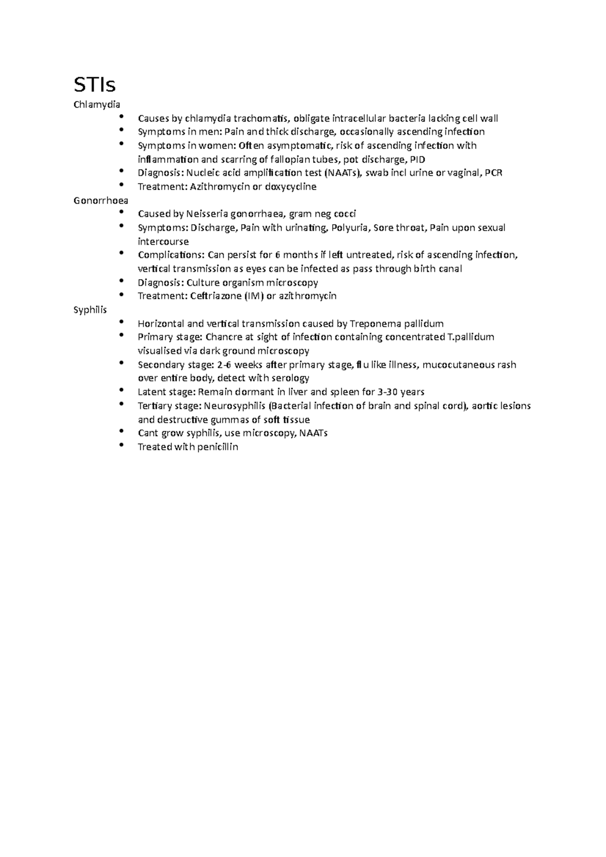 STIs - Overview of STIs, including causes, pathogenesis, treatment ...